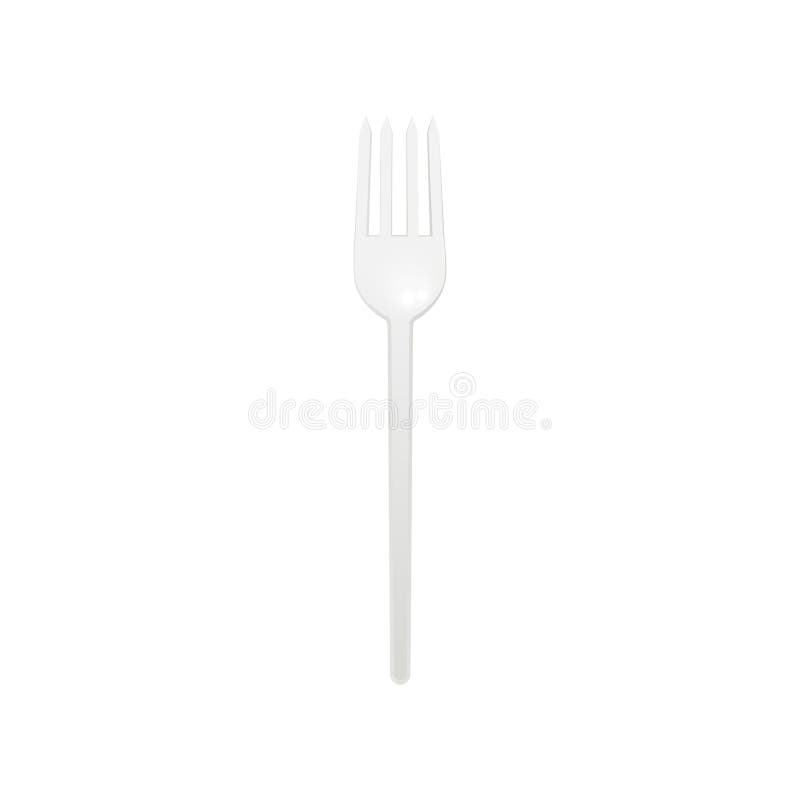 Disposable Plastic White Fork Mockup, Realistic Vector Illustration ...