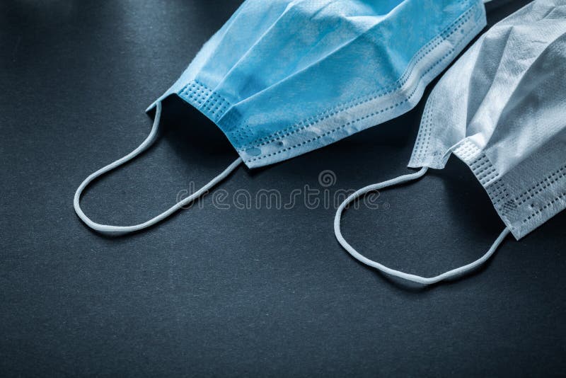 Disposable Protective Face Mask on Black Background Stock Photo - Image ...