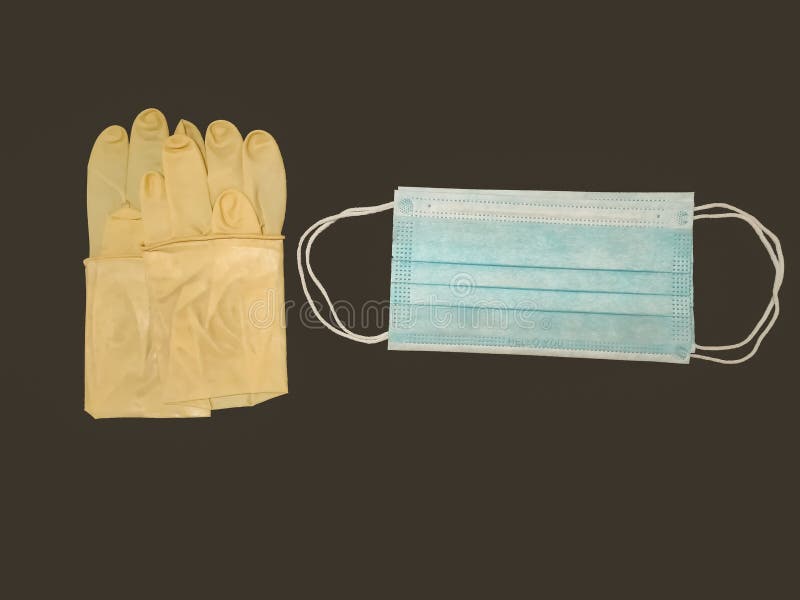 Disposable Protective Surgical Mask and Gloves. Stock Image - Image of ...