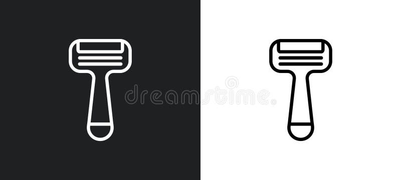 Disposable Razor Outline Icon in White and Black Colors. Disposable ...