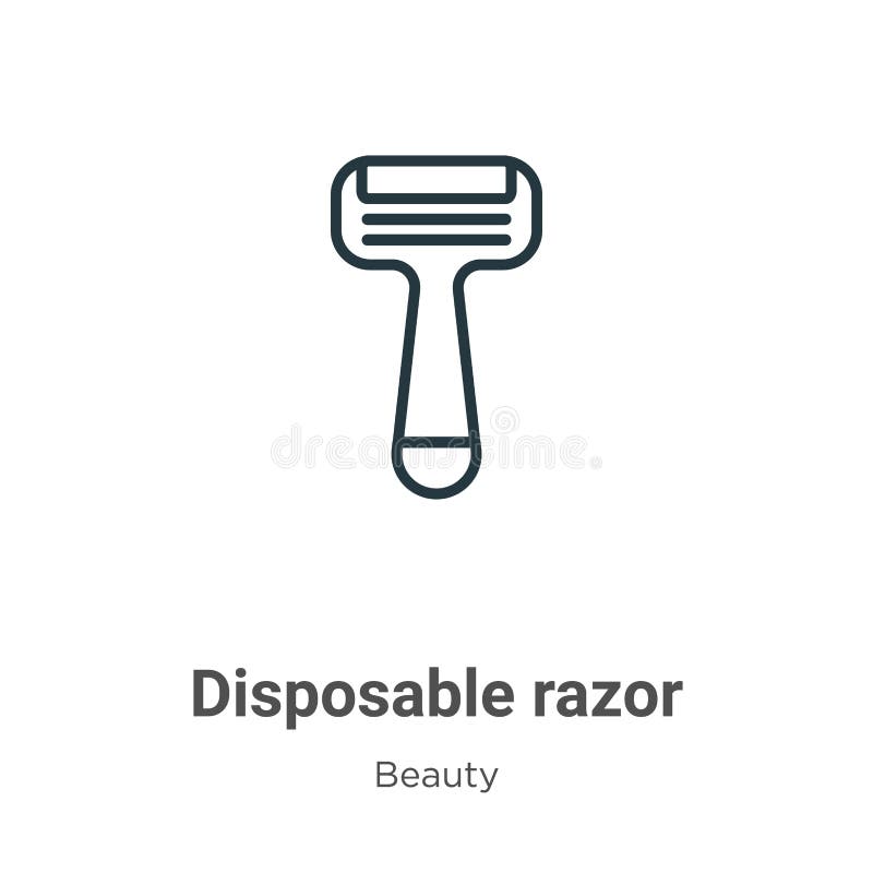 Disposable Razor Outline Vector Icon. Thin Line Black Disposable Razor ...