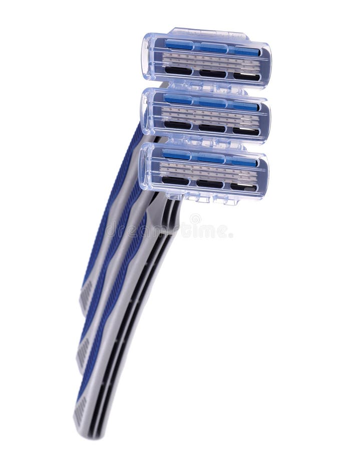 Disposable Razors with Three Blades Stock Photo - Image of lubricating ...
