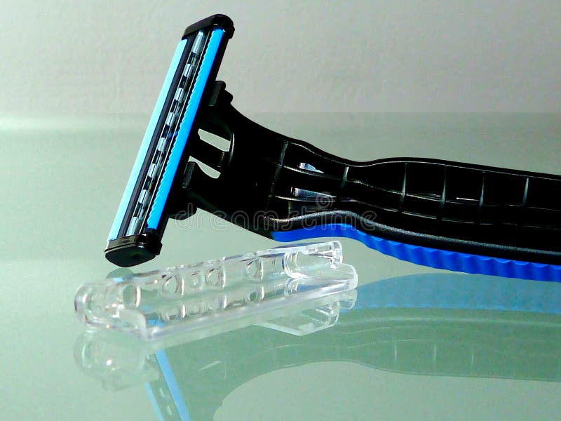 Disposable Shaver. Plastic Handle. Sharp Blades. Abstract Closeup View ...