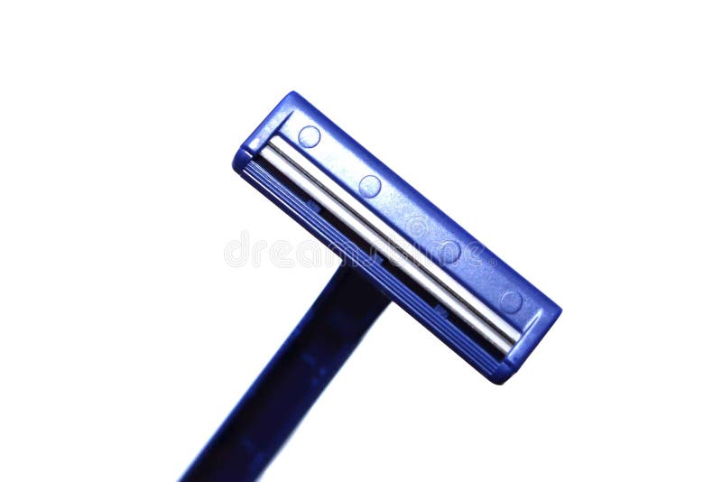 Disposable Shaving Razor Isolated on a White Background. the Blue ...