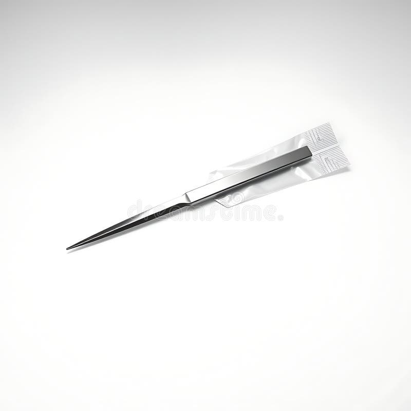 A Disposable Surgical Blade in Sterile Packaging Lying Flat on a White ...
