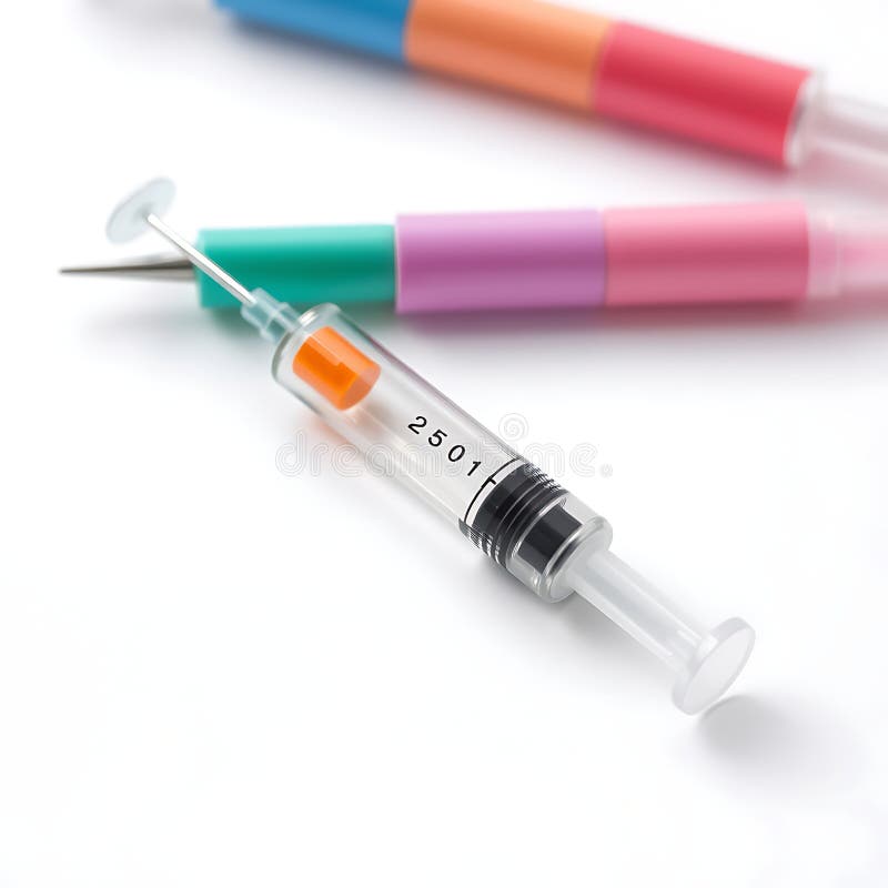 A Disposable Syringe with a Blunt Needle for Drawing Medication, Laid ...