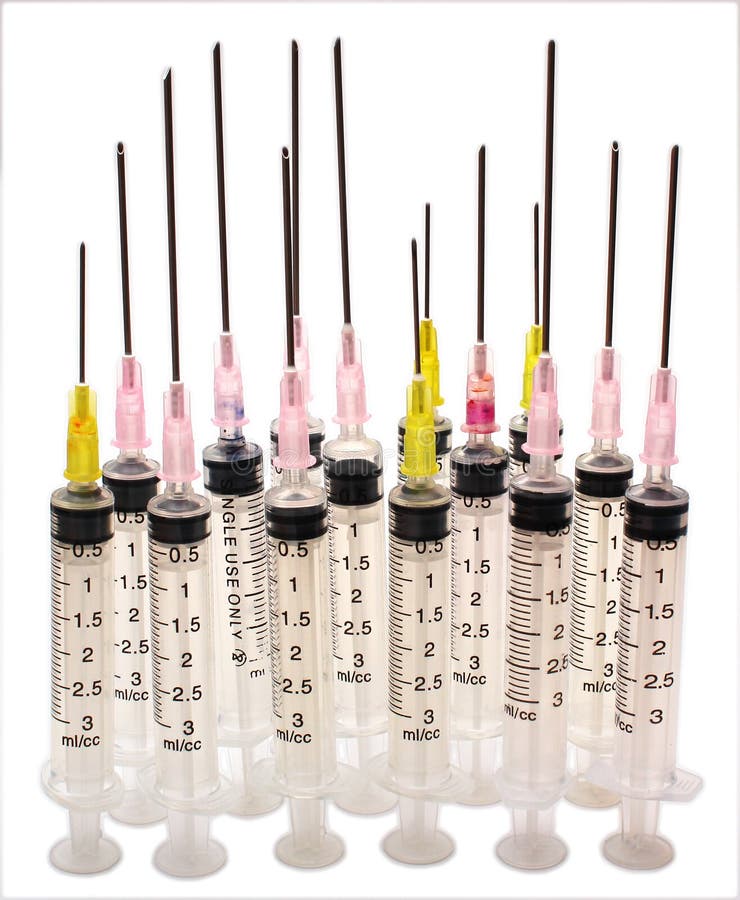 Disposable Plastic Transparent Syringes and Needles Stock Image - Image ...