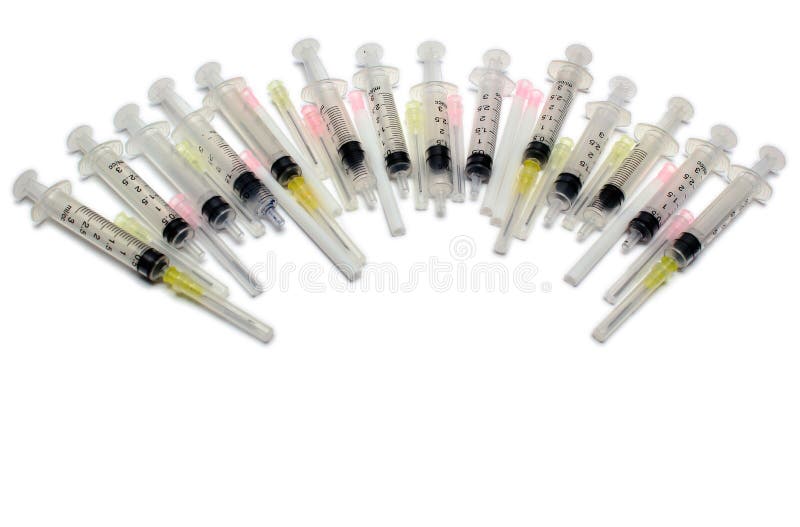 Disposable Plastic Transparent Syringes and Needles Stock Image - Image ...