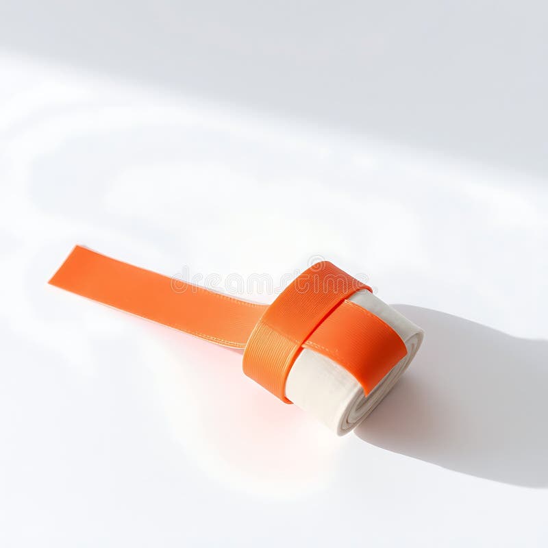 A Disposable Tourniquet with a Bright Colored Elastic Band Lying Flat ...