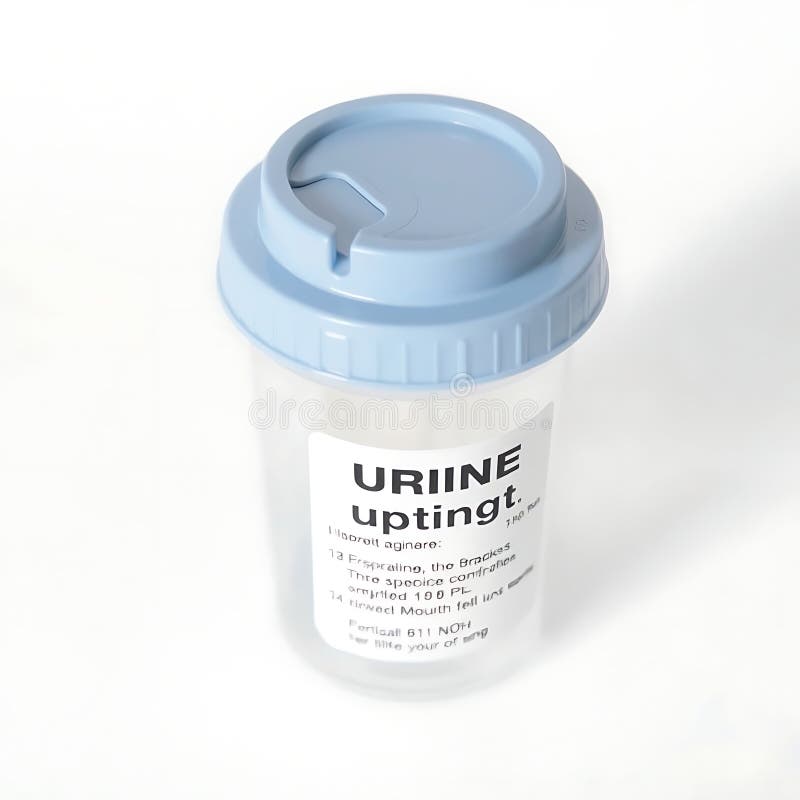 A Disposable Urine Specimen Container with a Secure Lid Placed on a ...