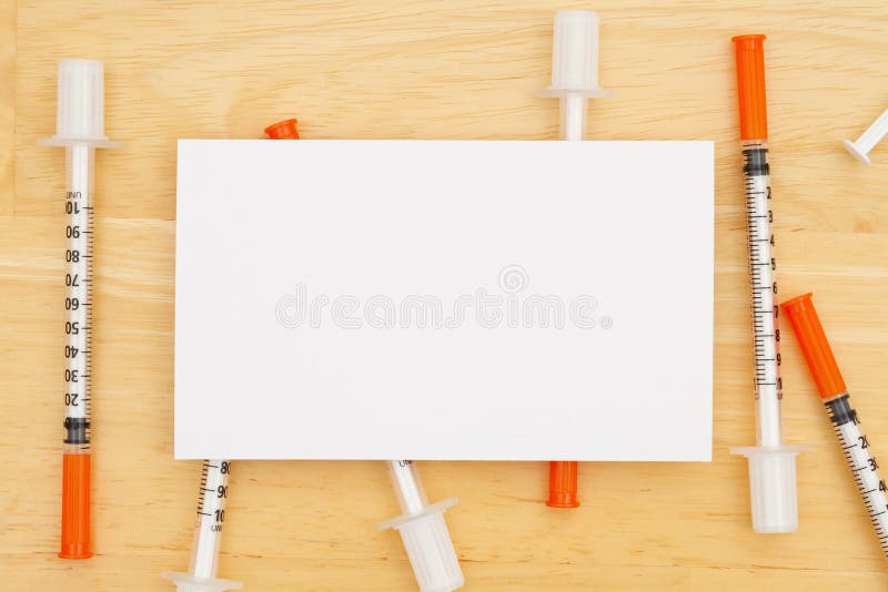 Disposable Vaccine Needle on Desk with a Blank Note Stock Photo - Image ...
