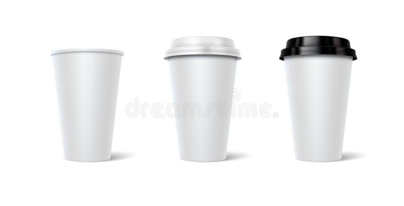 Disposal Cups with Copy Space 3d Realistic Illustration Set Stock ...