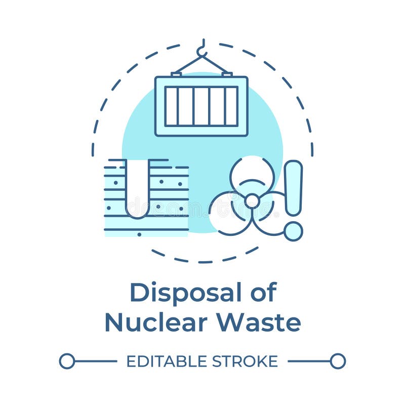 Disposal of Nuclear Waste Soft Blue Concept Icon Stock Illustration ...