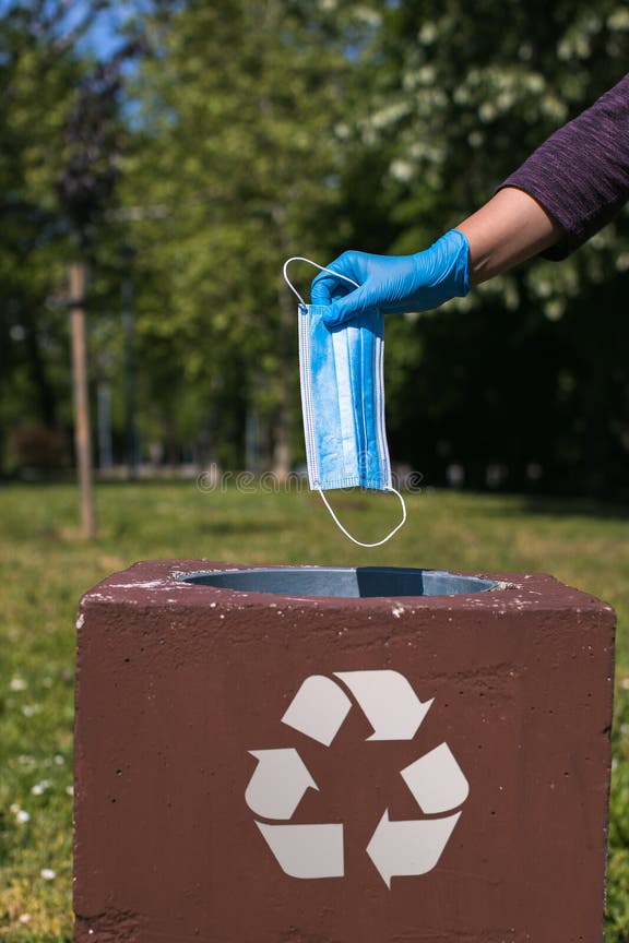 Disposal of Protective Mask for Recycling Stock Photo - Image of facial ...