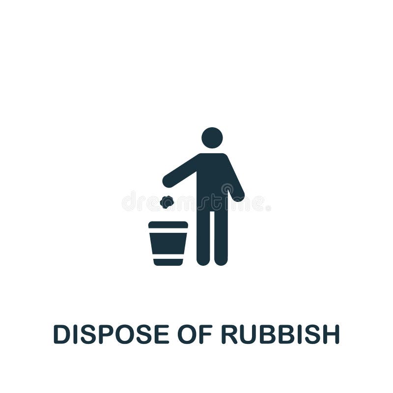 Dispose of Rubbish Icon. Simple Illustration from Recycling Collection ...