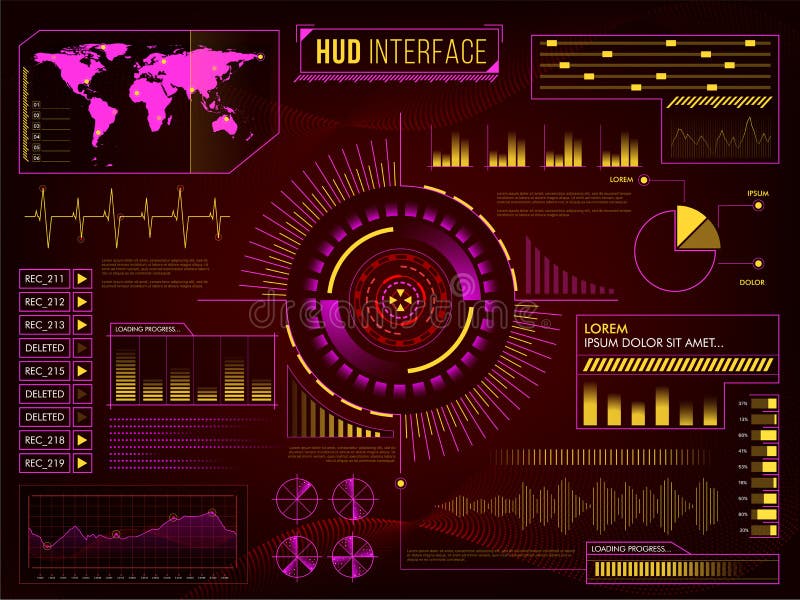 Disposición Creativa De HUD Interface Stock de ilustración ...