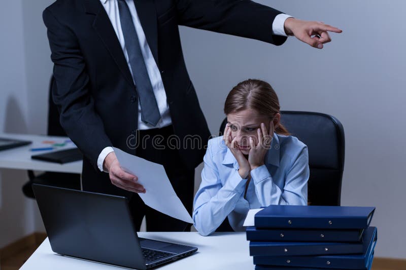 Dispute between Boss and Employee Stock Photo - Image of gender ...