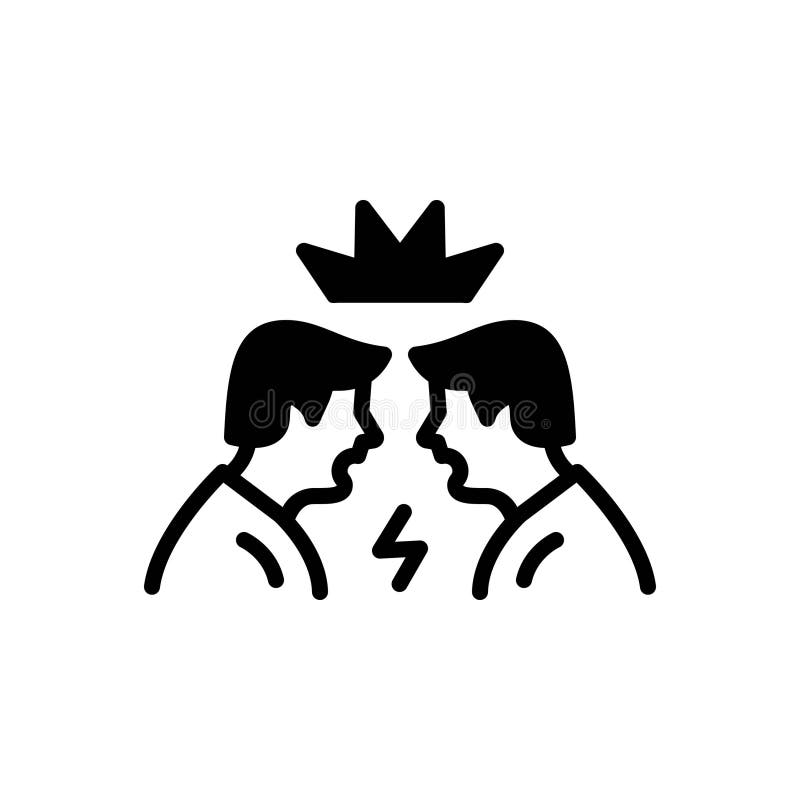 Black Solid Icon for Dispute, Fight and Commotion Stock Illustration ...