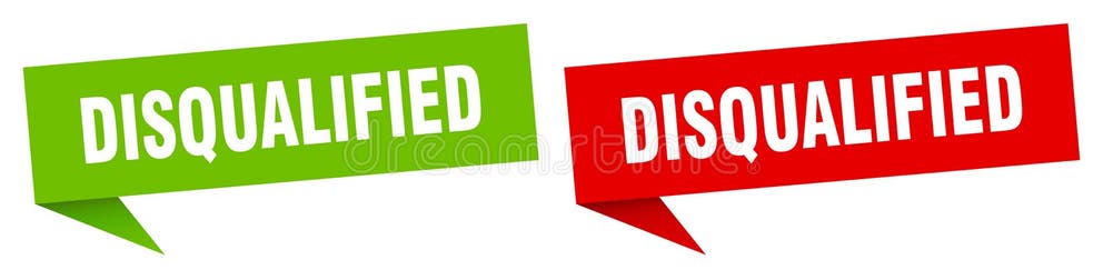 Disqualified Banner. Disqualified Speech Bubble Label Set Stock Vector ...