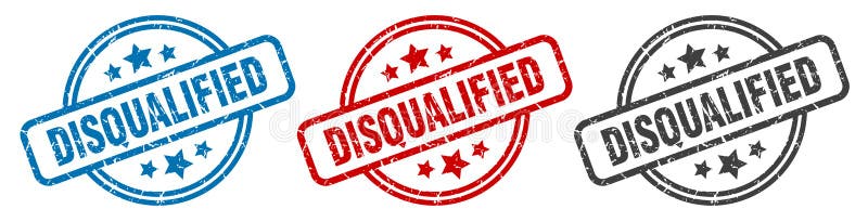 Disqualified Stamp. Round Band Sign Set. Label Stock Vector ...