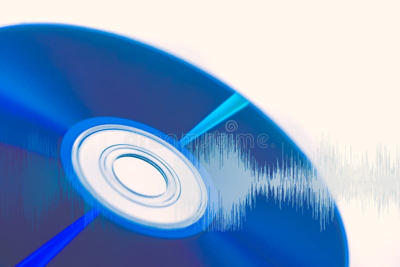 Disque Compact CD Avec La Vague Audio Pour Digital Illustration Stock ...