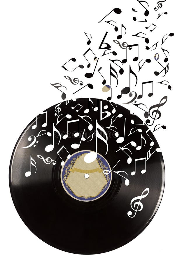 Disques Vinyle Et Notes Musicales. Illustration Stock - Illustration du ...