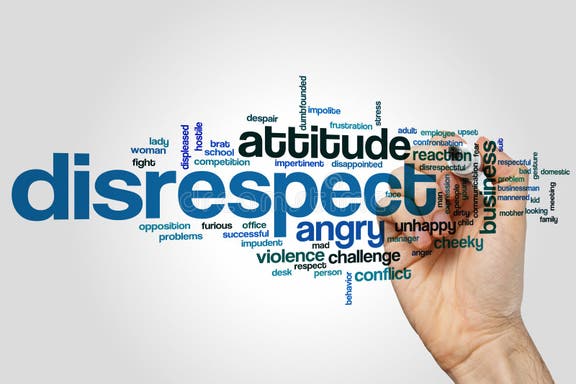 Disrespect Word Cloud Concept on Grey Background Stock Image - Image of ...