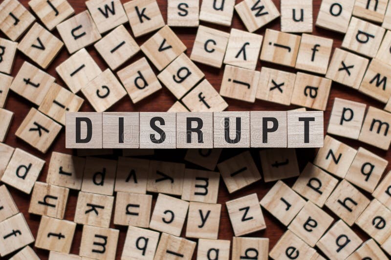 Disruption Word Cloud Concept On Grey Background Stock Image - Image of ...
