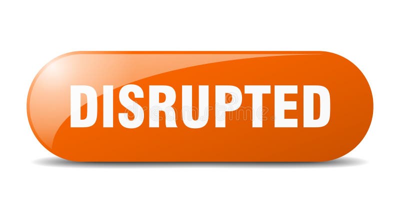 Disrupted Button. Sticker. Banner. Rounded Glass Sign Stock Vector ...