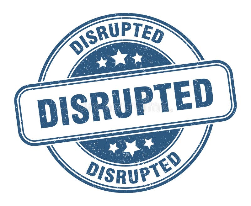 Disrupted Stamp. Disrupted Label. Round Grunge Sign Stock Vector ...