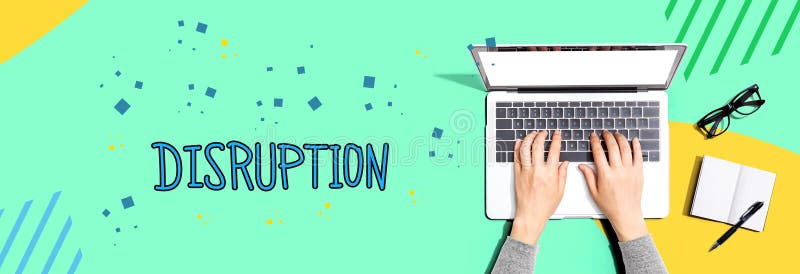 Disruption Theme with Person Using a Laptop Stock Photo - Image of ...