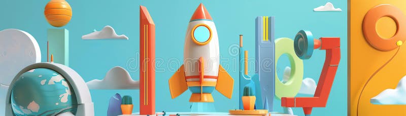 279 Disruptive 3D Cartoon Tech Startup Developing Revolutionary New Products and Services Stock ...