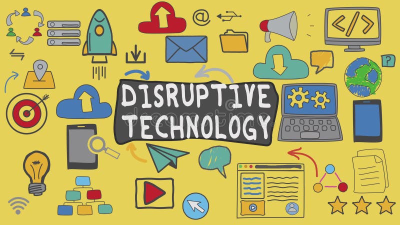 Disruptive Technology, Yellow Illustration Graphic Technology Concept ...