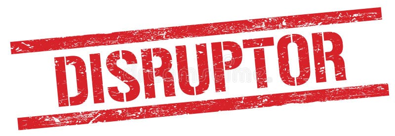 DISRUPTOR Text on Red Grungy Rectangle Stamp Stock Illustration ...