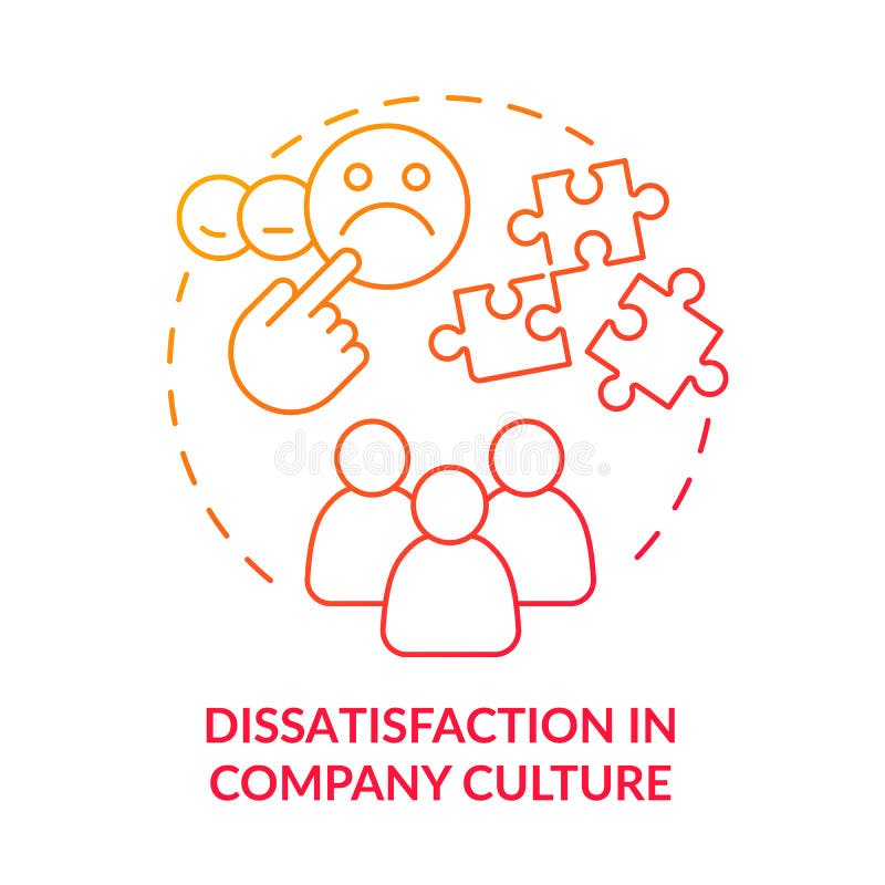Dissatisfaction in Company Culture Red Gradient Concept Icon Stock ... Dissatisfaction in Company Culture Red Gradient Concept Icon Stock ...