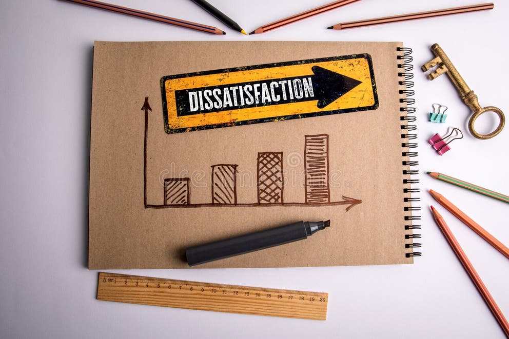 Dissatisfaction Concept with Bar Chart Drawing on Notebook Surrounded ...