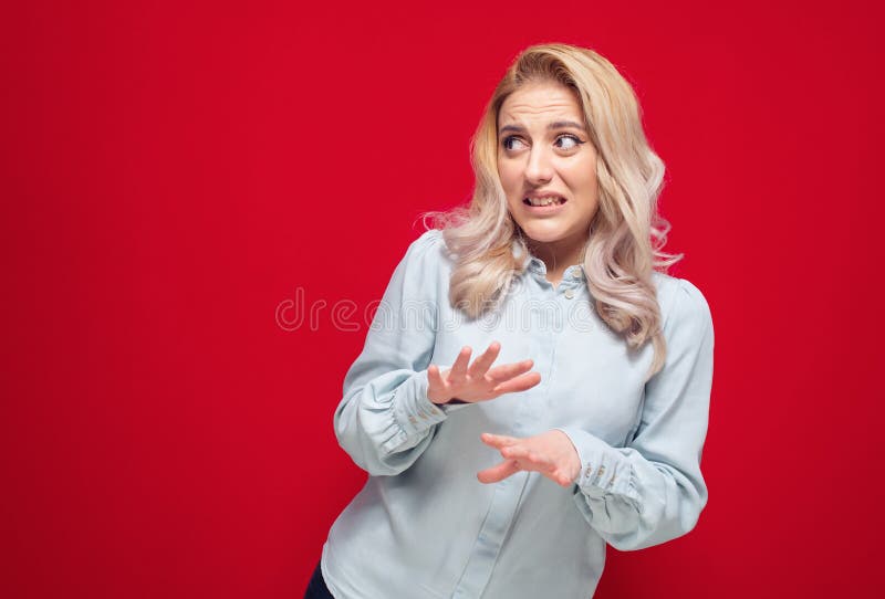 Dissatisfied Young Woman Has Disgusting Expression on Face, Isolated on ... Dissatisfied Young Woman Has Disgusting Expression on Face, Isolated on ...