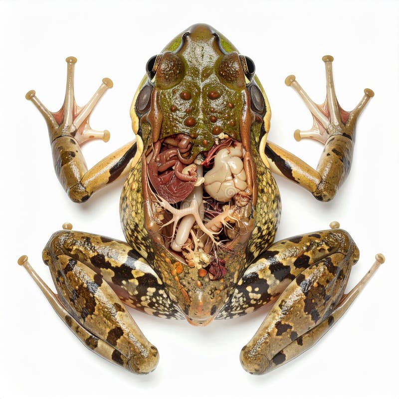 Dissected Frog Anatomy: Detailed View of Internal Organs Stock ...
