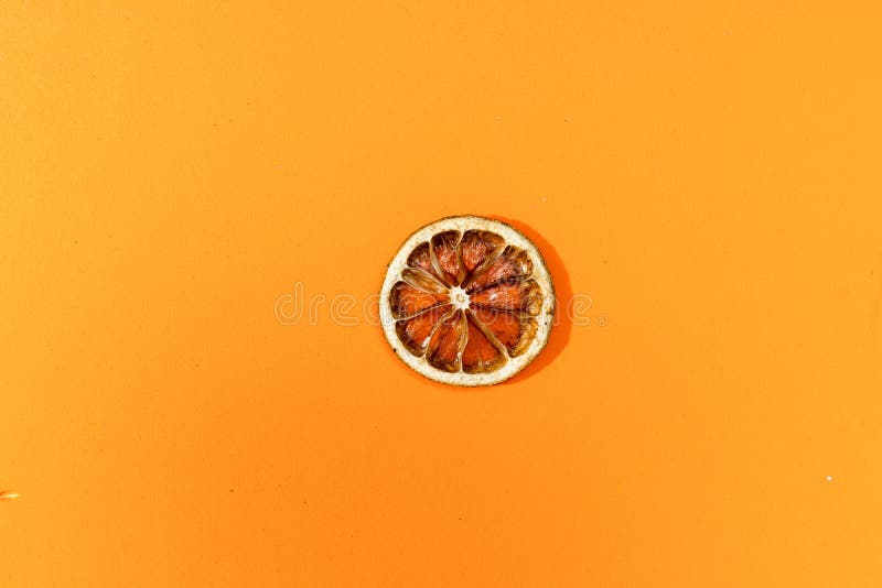 Dissected Orange Slice on a Orange Surface Stock Image - Image of ...