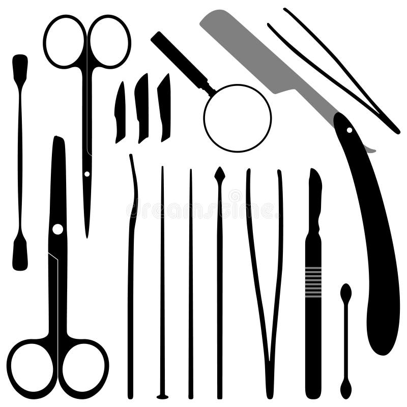 Dissection Tools Equipment and Kits Stock Vector - Illustration of ...