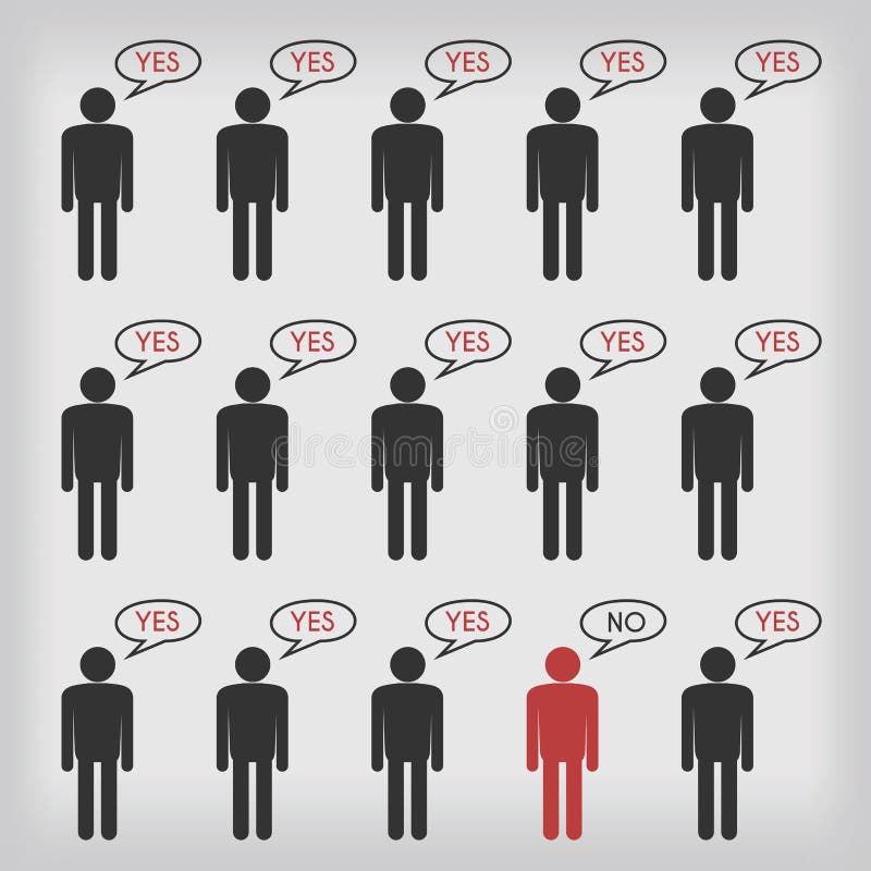 Dissident in the crowd stock vector. Illustration of identify - 37400366