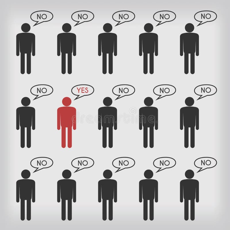 Dissident in the crowd stock vector. Illustration of insight - 37394337