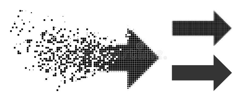 Dissipated Dot Arrow Icon with Halftone Version Stock Vector ...