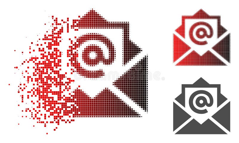 Dissipated Dot Halftone Email Icon Stock Vector - Illustration of ...