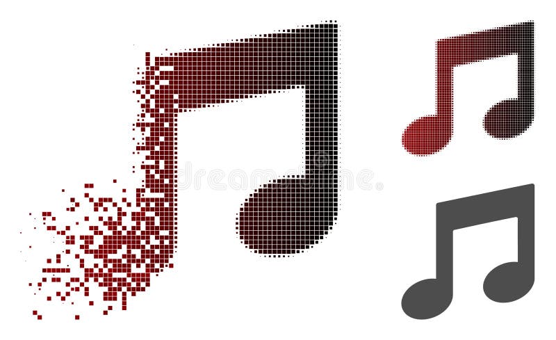 Dissipated Dot Halftone Music Notes Icon Stock Vector - Illustration of ...