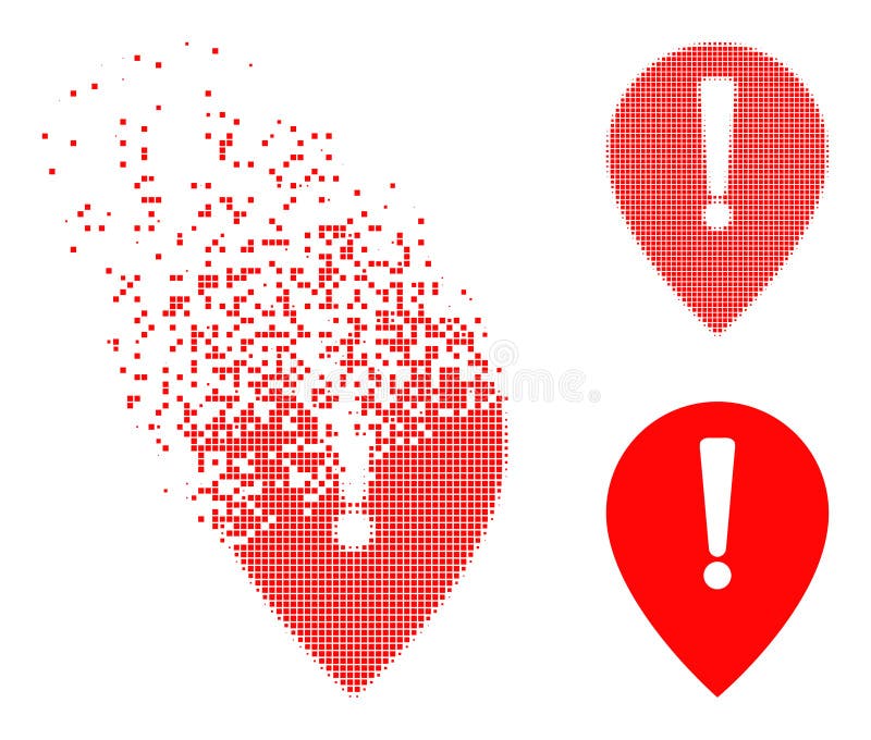 Dissipated Dot and Original Notice Map Pointer Icon Stock Vector ...