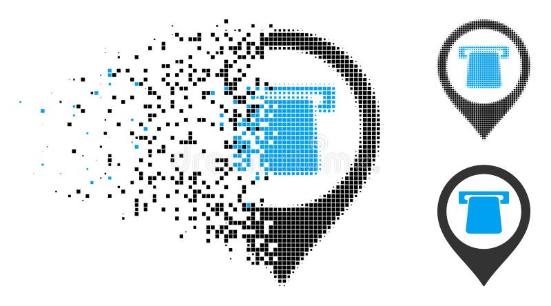 Dissipated Dotted Halftone ATM Map Pointer Icon Stock Vector ... Dissipated Dotted Halftone ATM Map Pointer Icon Stock Vector ...