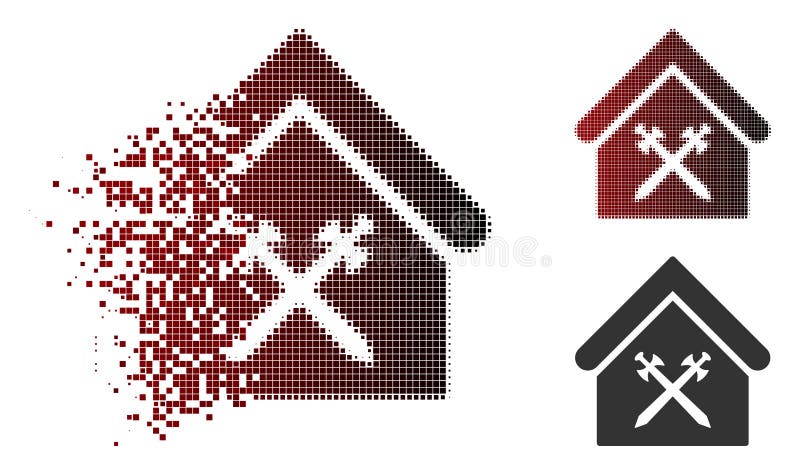 Dissipated Dotted Halftone Guard Office Icon Stock Vector ...