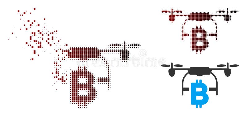 Dissipated Pixel Halftone Bitcoin Drone Delivery Icon Stock Vector ... Dissipated Pixel Halftone Bitcoin Drone Delivery Icon Stock Vector ...