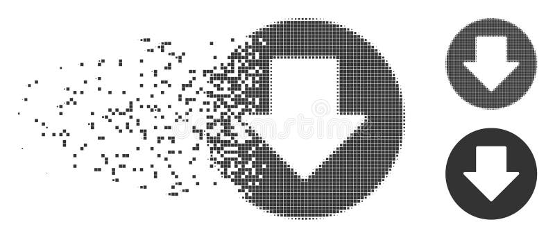 Dissipated Pixel Halftone Down Icon Stock Vector - Illustration of ...